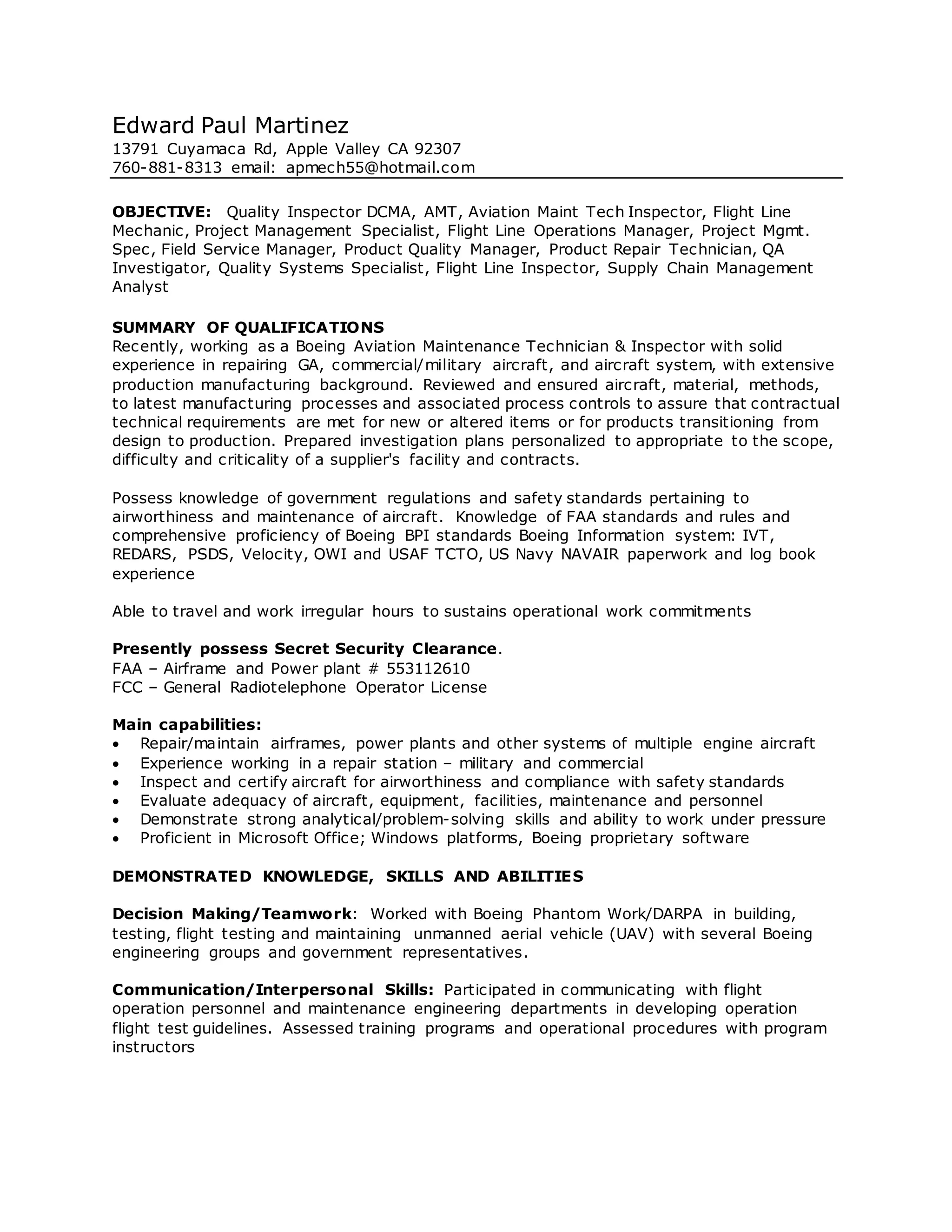 Edward Paul Martinez DCMA RESUME | DOCX