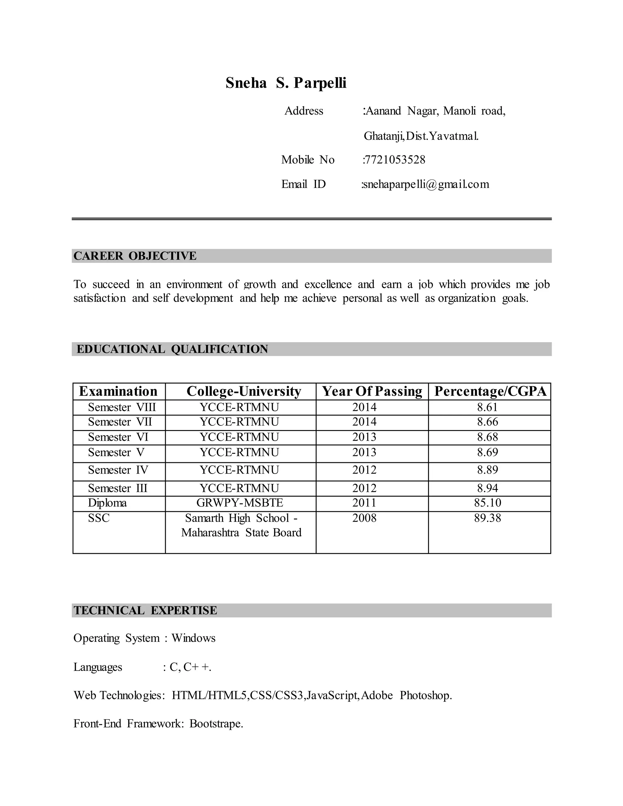 sneha-parpelli | DOCX | Web Design and HTML | Internet