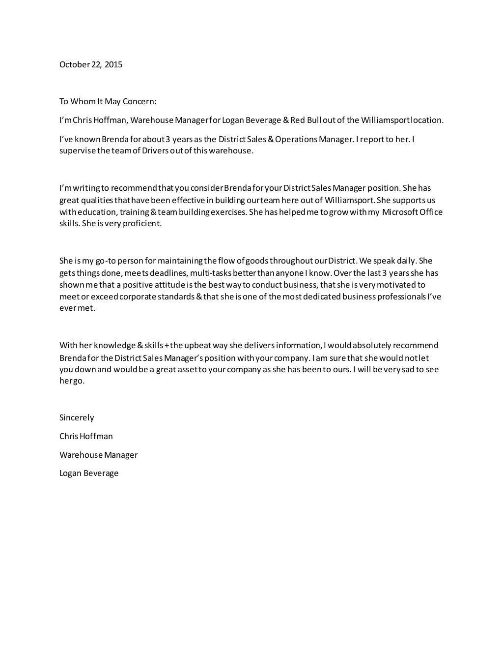 Recommnedation letter Chris 10 2015