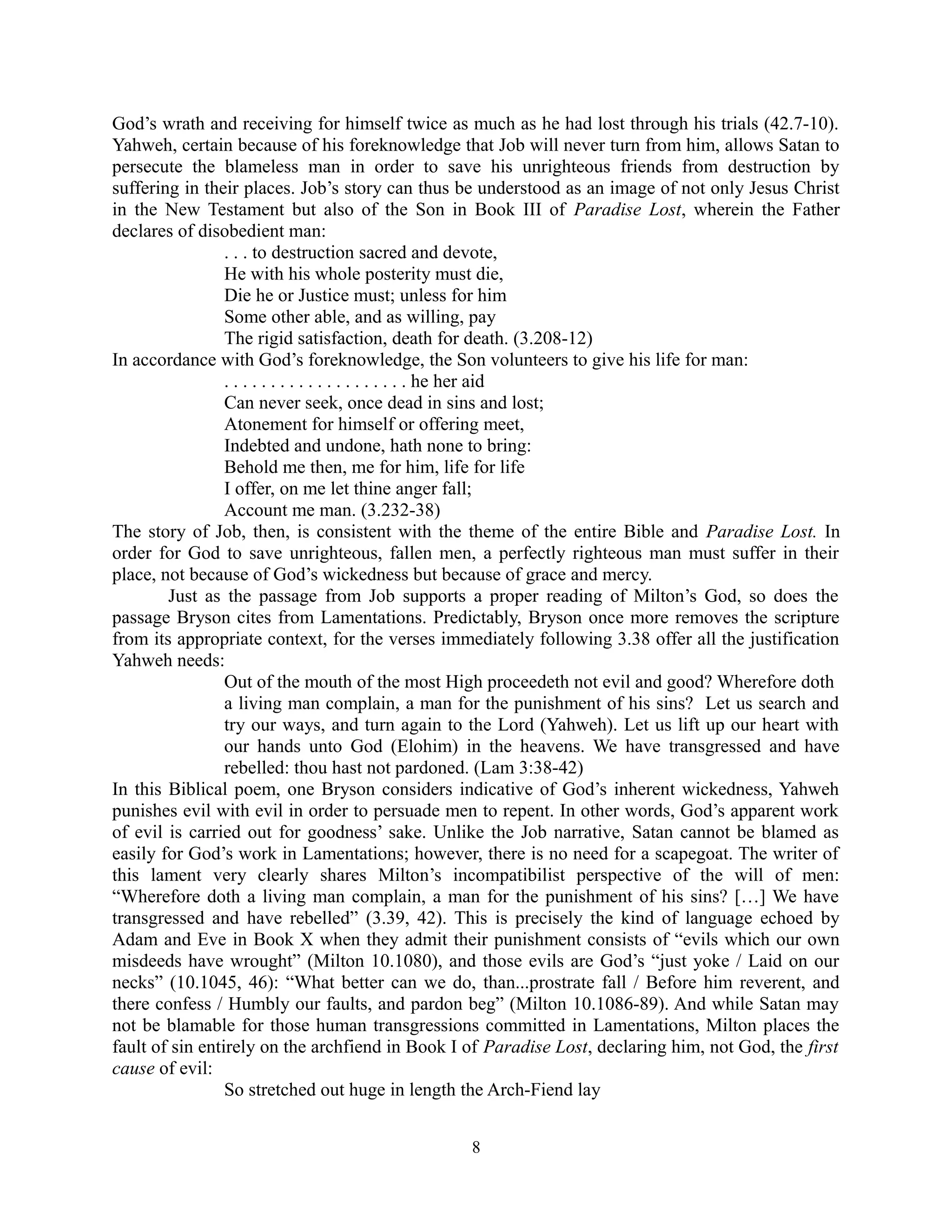 That Far Be from Milton: Divine Goodness and Justification in Paradise ...