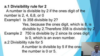 Presentation1.pptx Divisibility Rules Grade 5 | PPTX