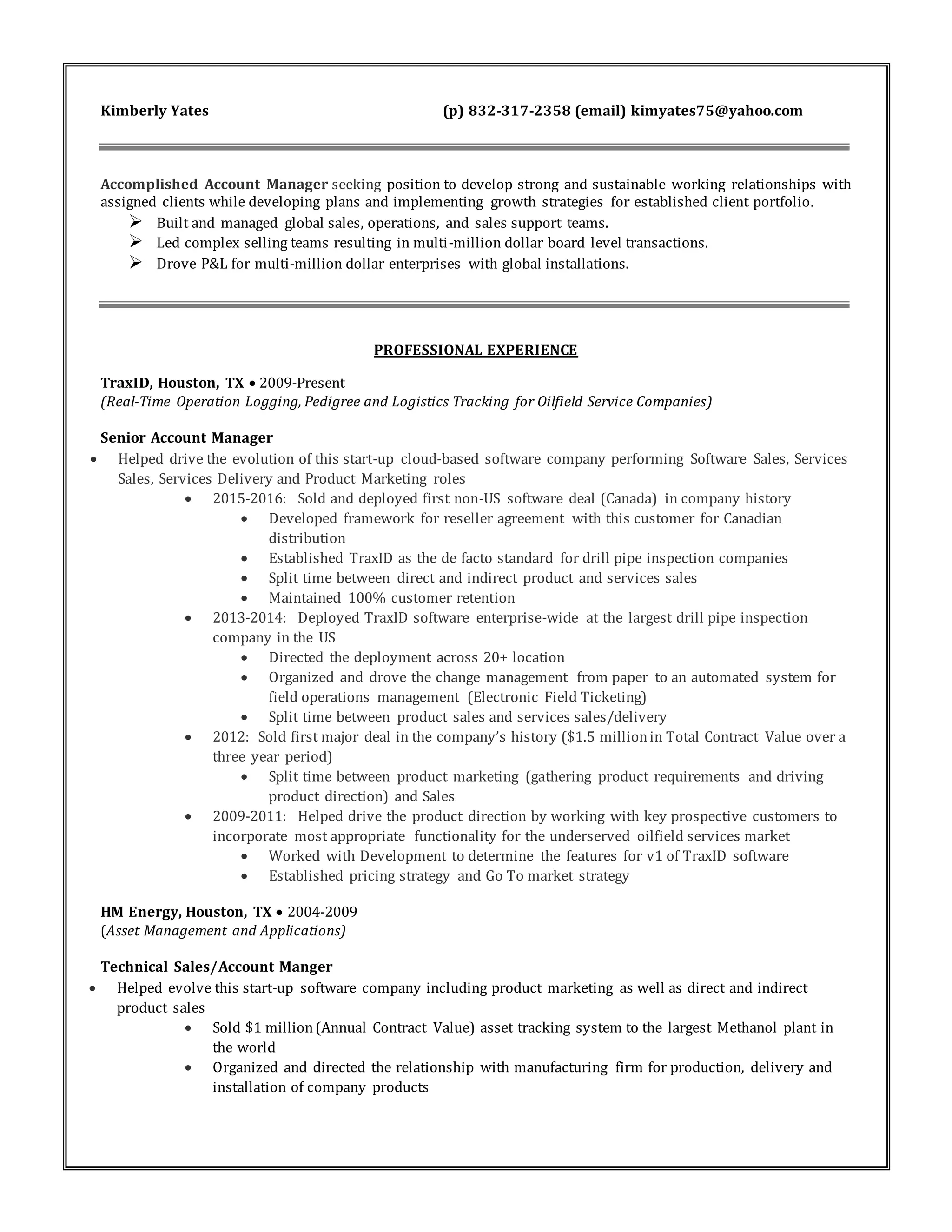 Kim Yates Resume | PDF