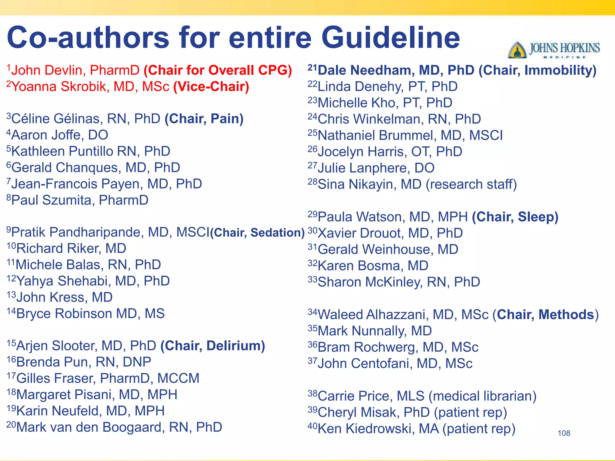 The New 2018 SCCM PADIS Guidelines: Quick Hits of Recommendations for ...