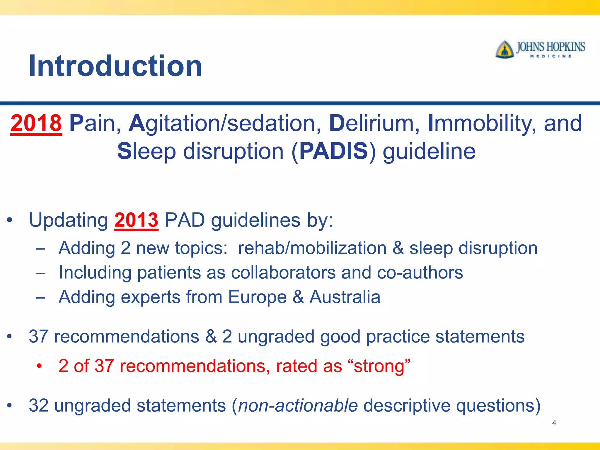 The New 2018 SCCM PADIS Guidelines: Quick Hits of Recommendations for ...