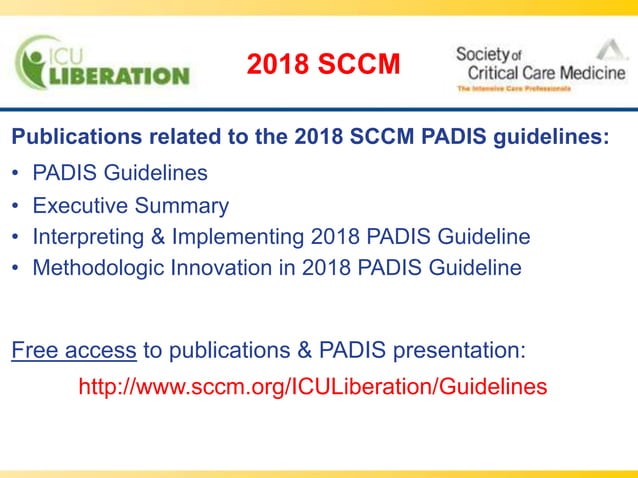 The New 2018 SCCM PADIS Guidelines: Quick Hits of Recommendations for ...