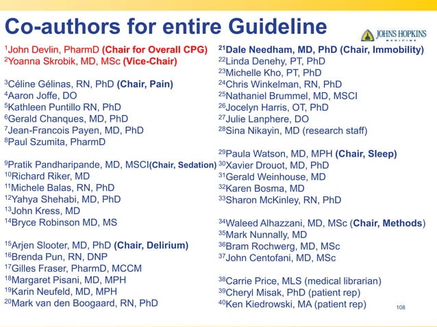 The New 2018 SCCM PADIS Guidelines: Quick Hits of Recommendations for ...