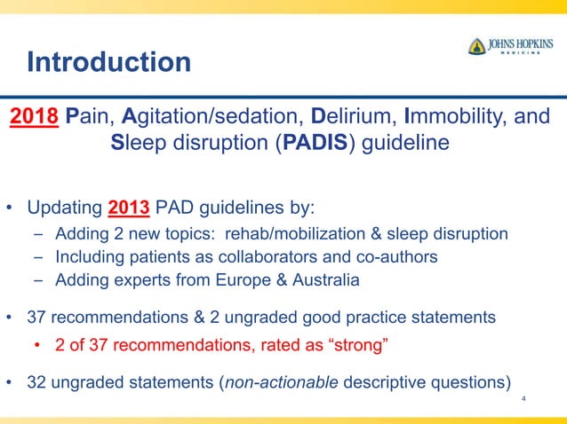 The New 2018 SCCM PADIS Guidelines: Quick Hits of Recommendations for ...
