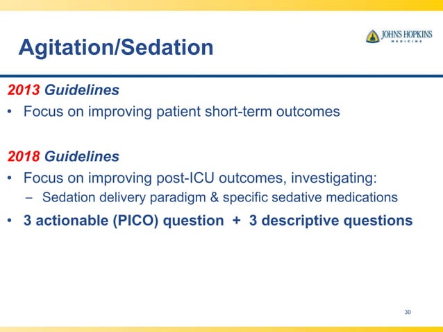 The New 2018 SCCM PADIS Guidelines: Quick Hits of Recommendations for ...