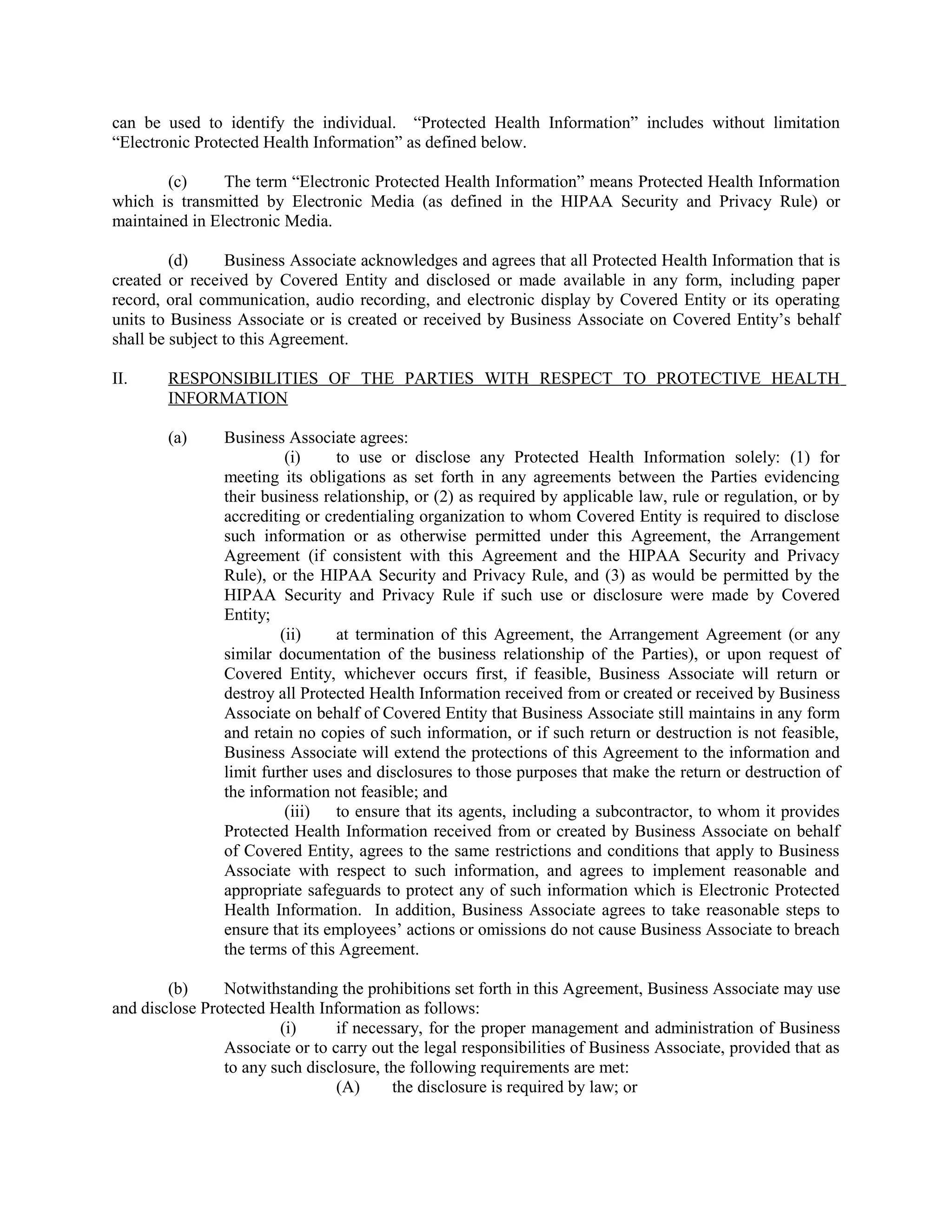 Sample Business Associate Agreement | PDF