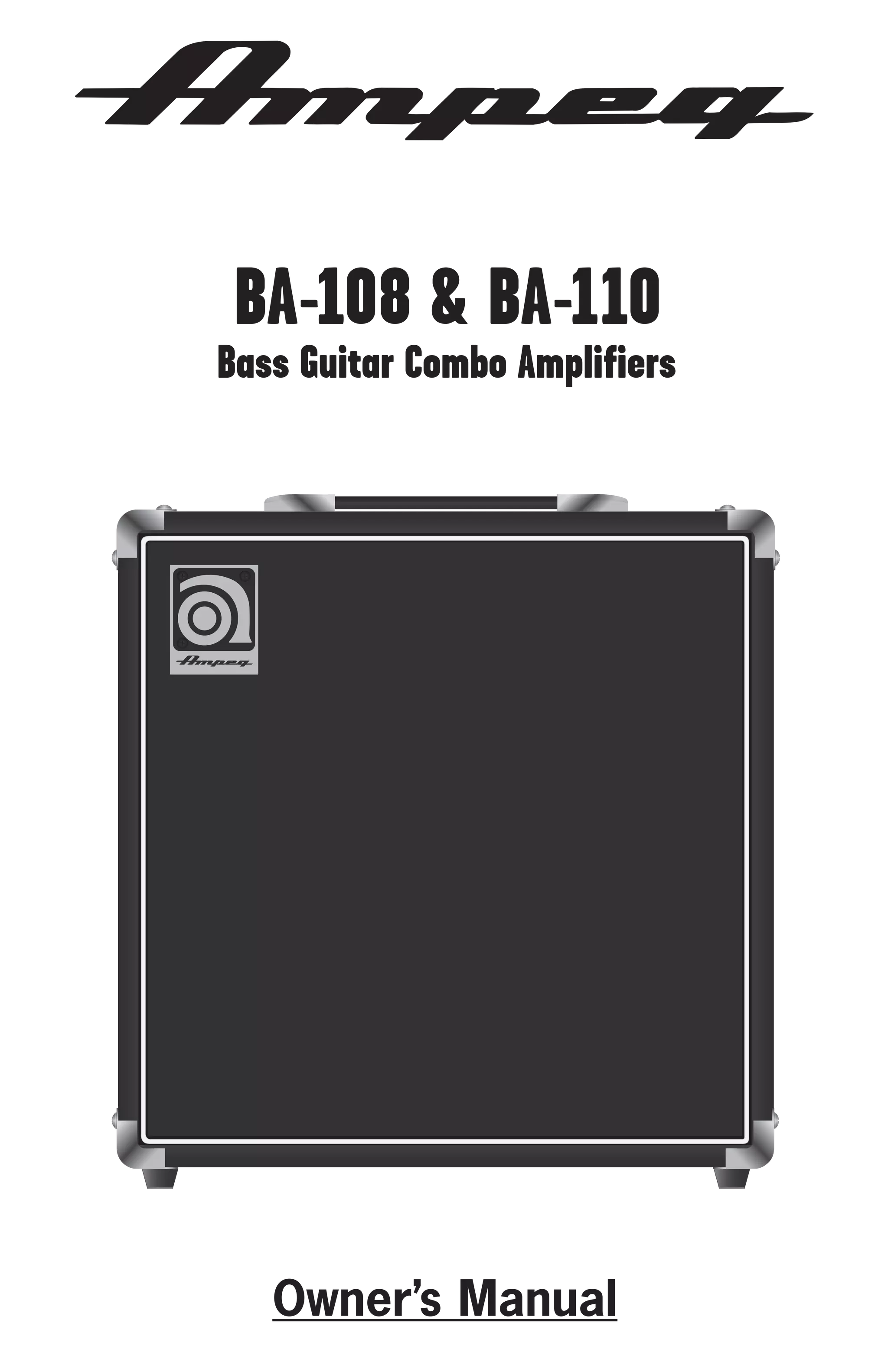 Ampeg BA108 1x8 Bas Gitar Amfisi gitarpazar.com kullanim klavuzu manual | PDF