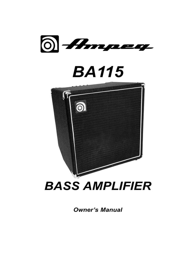 Ampeg BA115U 100W Bas Gitar Amfisi manual kullanim klavuzu | PDF | Digital Audio | Computer ...