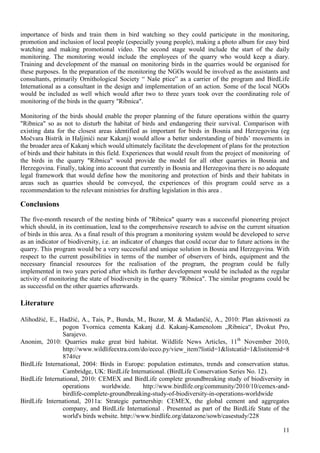 Inventory of nesting birds of Quarry Ribnica, Bosnia and Hercegovina | PDF