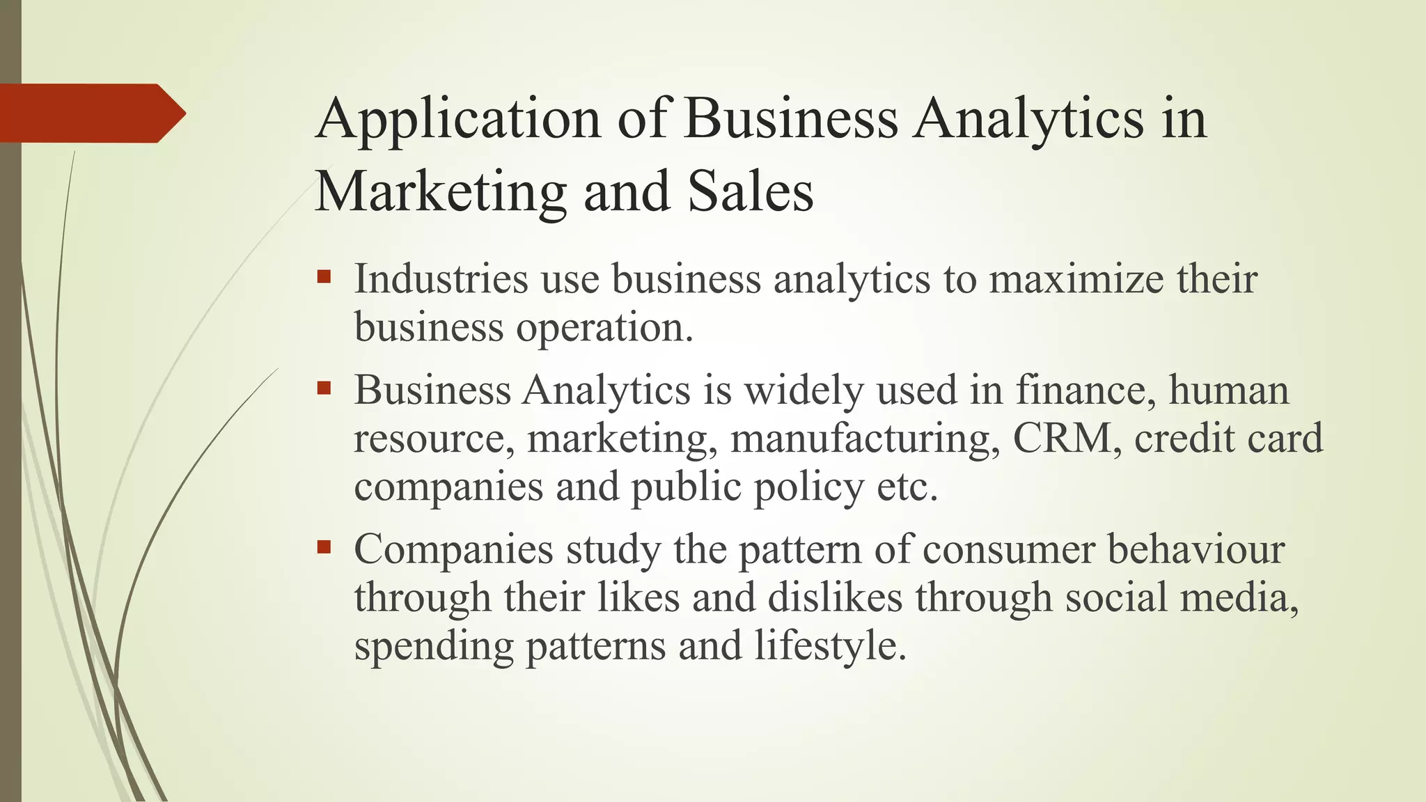 Application of business analytics | PPTX