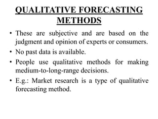 FORECASTING TECHNIQUES OR MODELS : BUSINESS ANALYTICS | PPTX