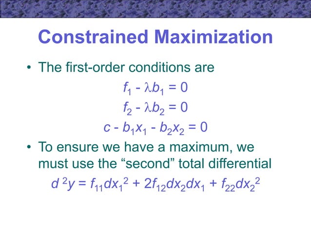Constrained Maximization | PPT