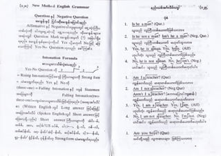 New Method English Grammar နည်းသစ် အင်္ဂလိပ်သဒ္ဒါ - အရှင်သုမန BA | PDF