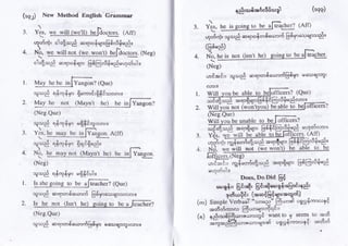 New Method English Grammar နည်းသစ် အင်္ဂလိပ်သဒ္ဒါ - အရှင်သုမန BA | PDF