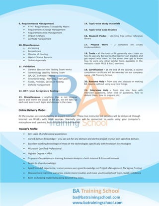 Business Analysis Course Contents | PDF