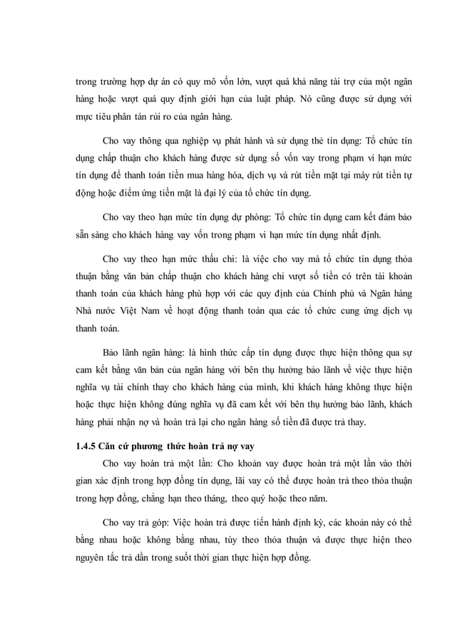 PHÂN TÍCH BÁO CÁO HOẠT ĐỘNG CHO VAY CỦA NGÂN HÀNG TMCP ĐẦU TƯ VÀ PHÁT TRIỂN VIỆT NAM – CHI NHÁNH ...