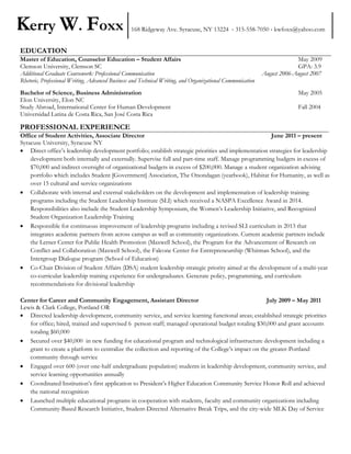 Resume | PDF | Professional School | Postgraduate Education