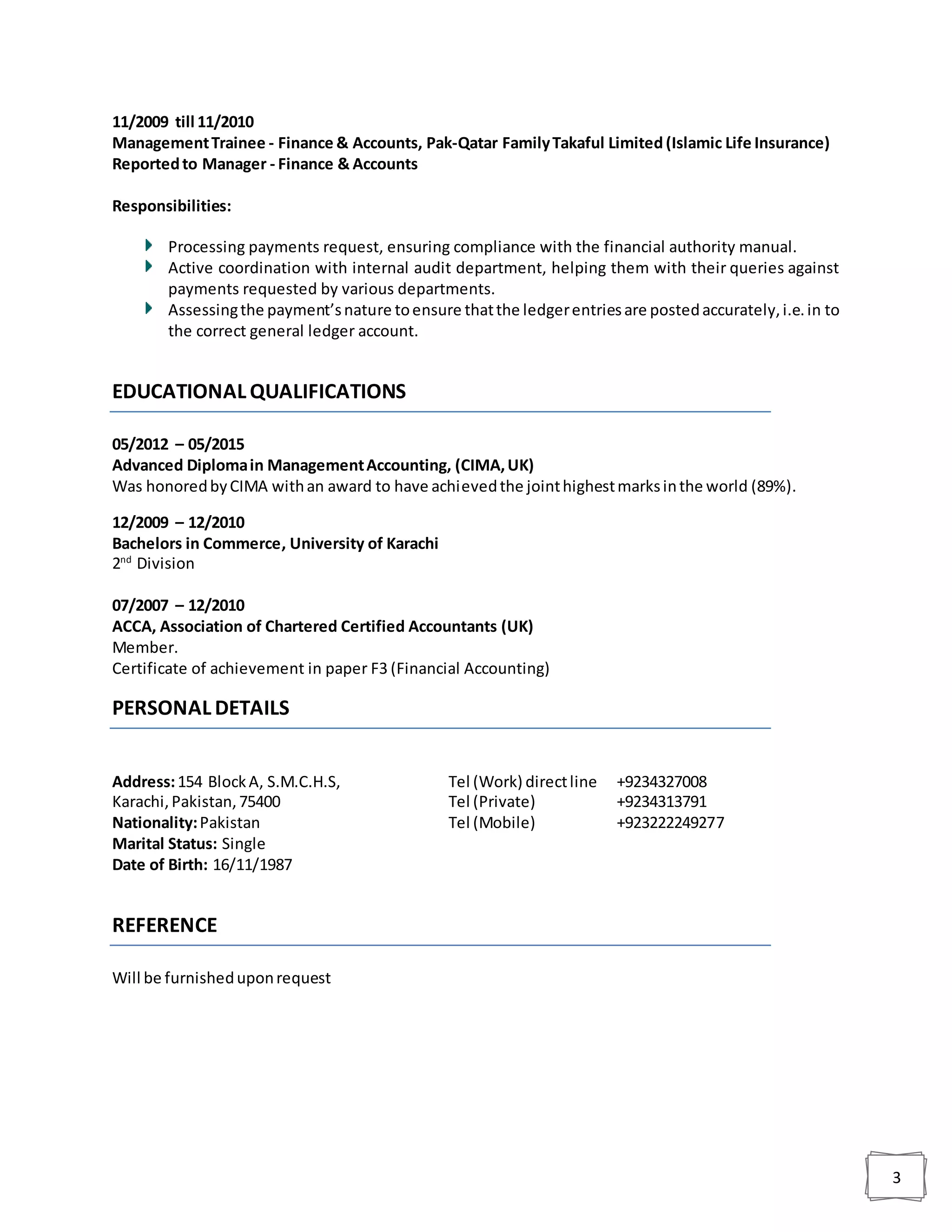Curriculum Vitae | DOCX | Business Accounting & Finance | Business