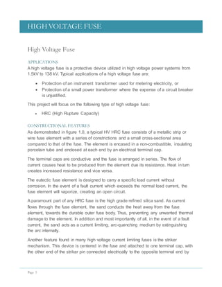 Switchgear and Protection of HV Systems | DOCX