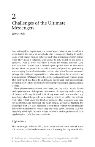 IO Psychology Help the Vulnerable Chapter 2 Challenges of the Ultimate ...