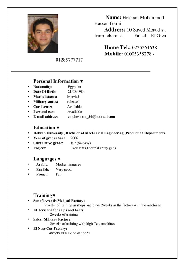 hesham_cv | DOC | Civil Engineering Industry | Industries