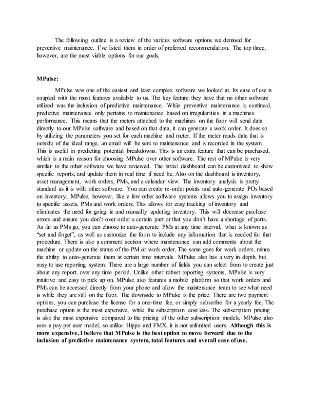 Software Recommendation | PDF