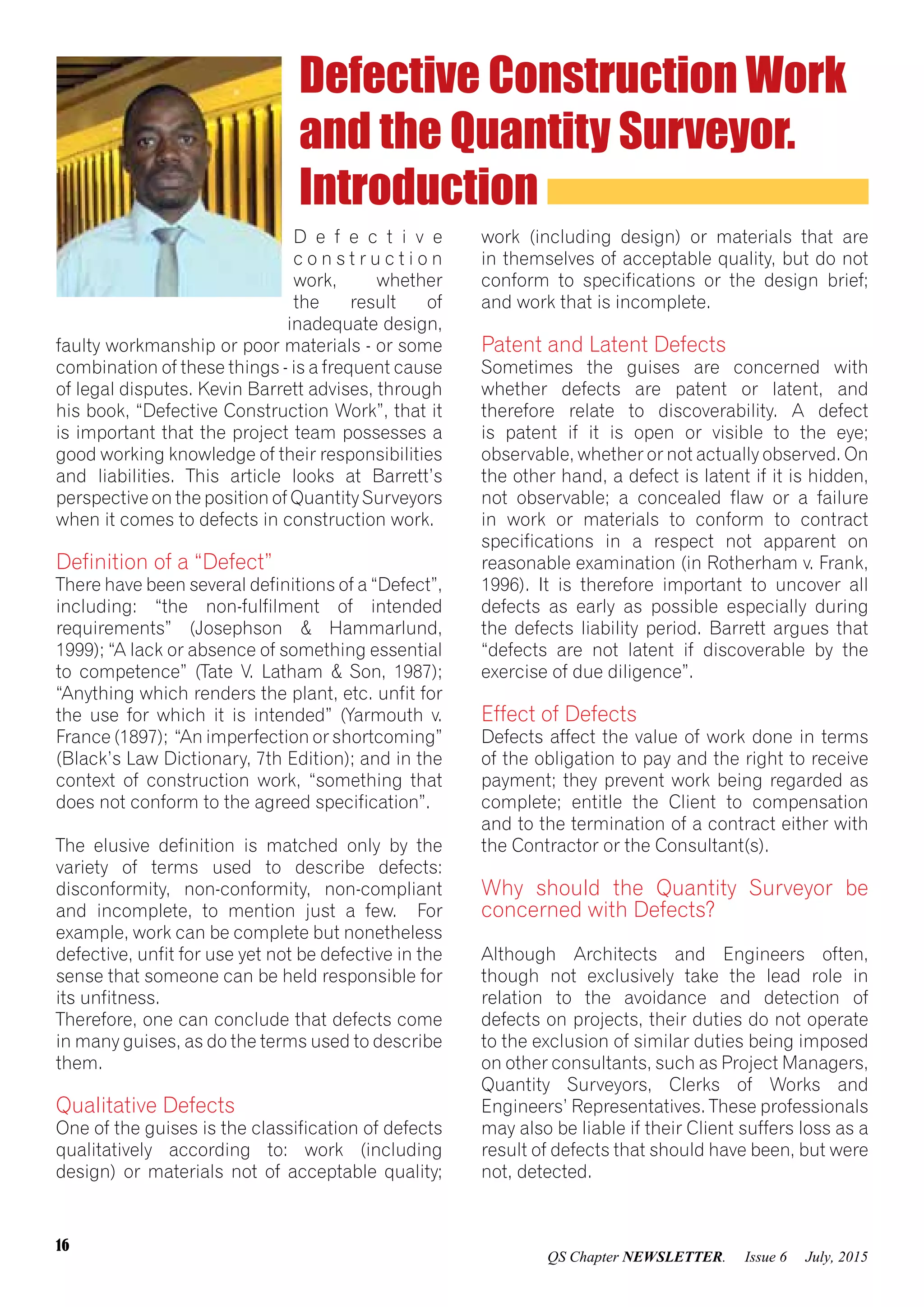 QS Chapter July 2015 | PDF