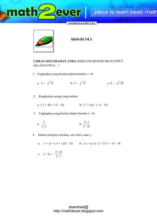 Ba201 chapter -1-complex number | PDF