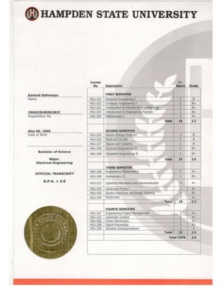Bachelor of science transcript | PDF