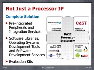 CAST BA22 32-bit Processor - SoCIP Design Seminar, 2/1/12 | PPSX | Operating Systems | Computer ...