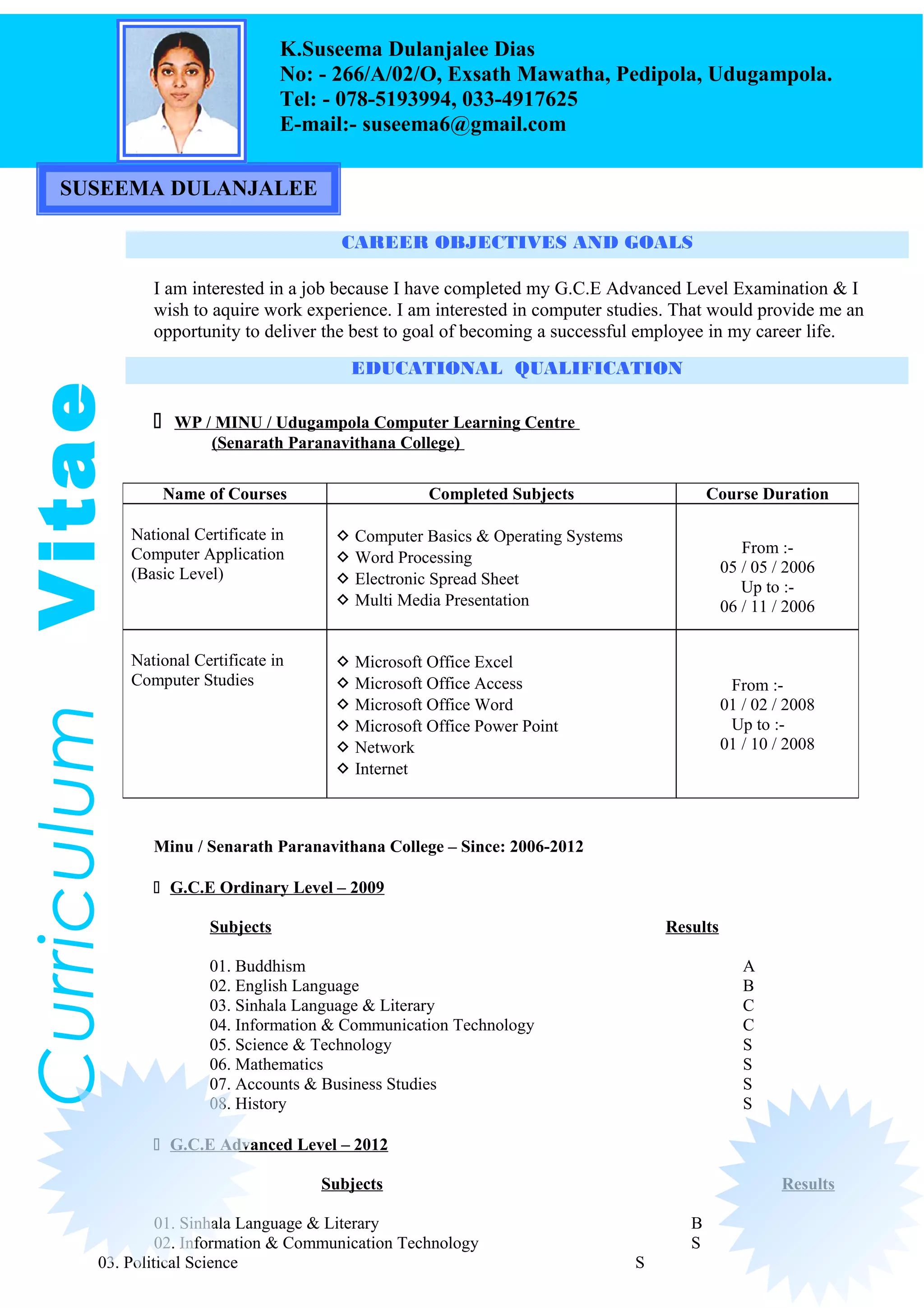 My CV1 | PDF