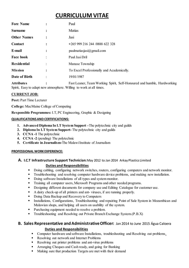 Curriculum Vitae | DOCX