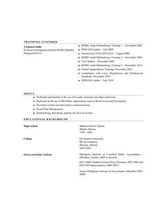 Jerome T De Gala_CV | PDF