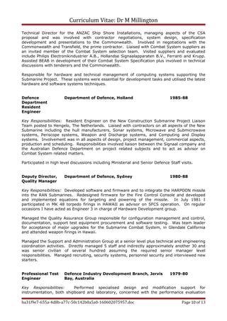 Brief CV - M Millington May 2016 | DOC