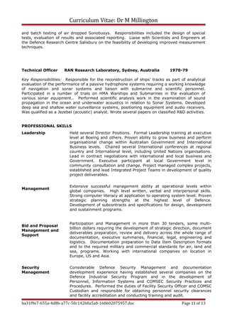 Brief CV - M Millington May 2016 | DOC