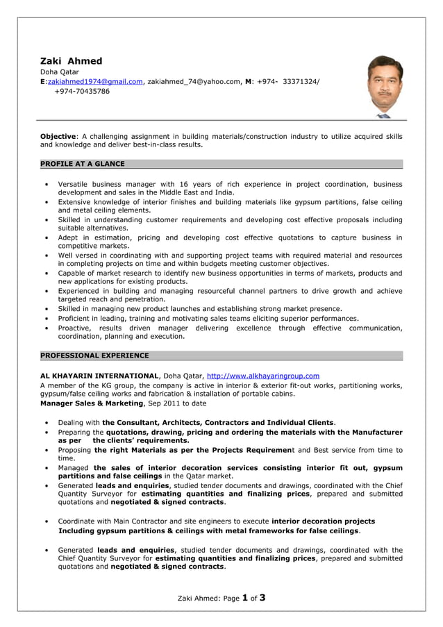 Zaki Ahmed - Resume - | PDF