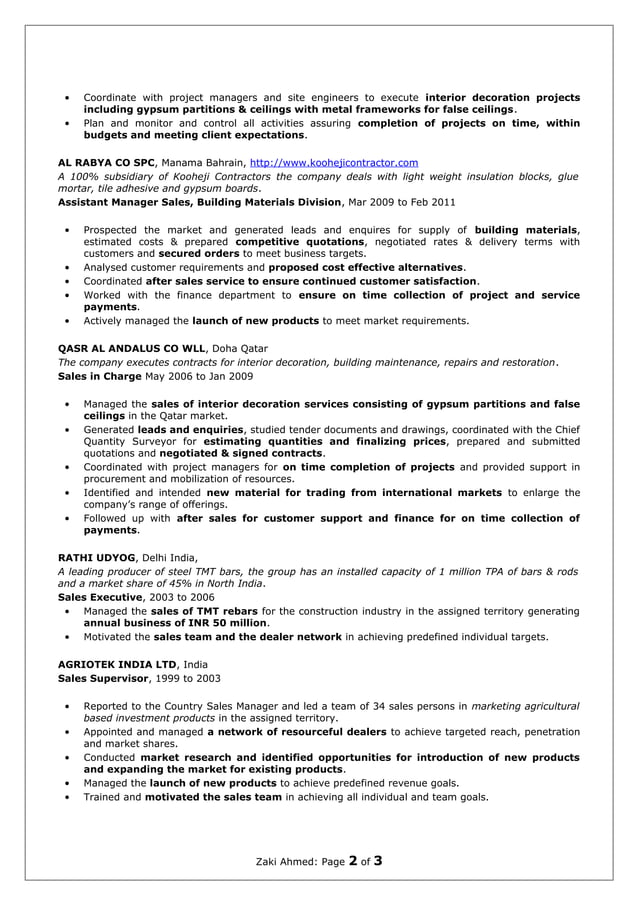 Zaki Ahmed - Resume - | PDF