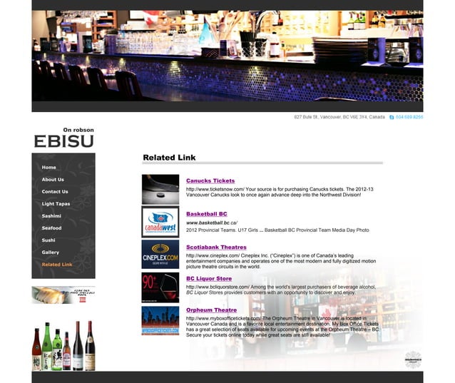 Ebisu restuarant website | PPT