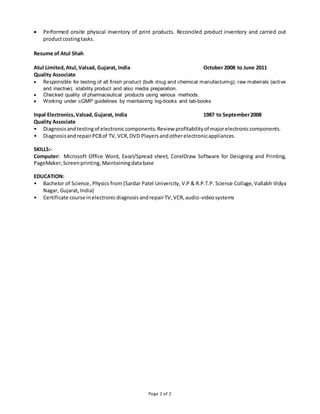 Atul Shah Resume 031016 | PDF
