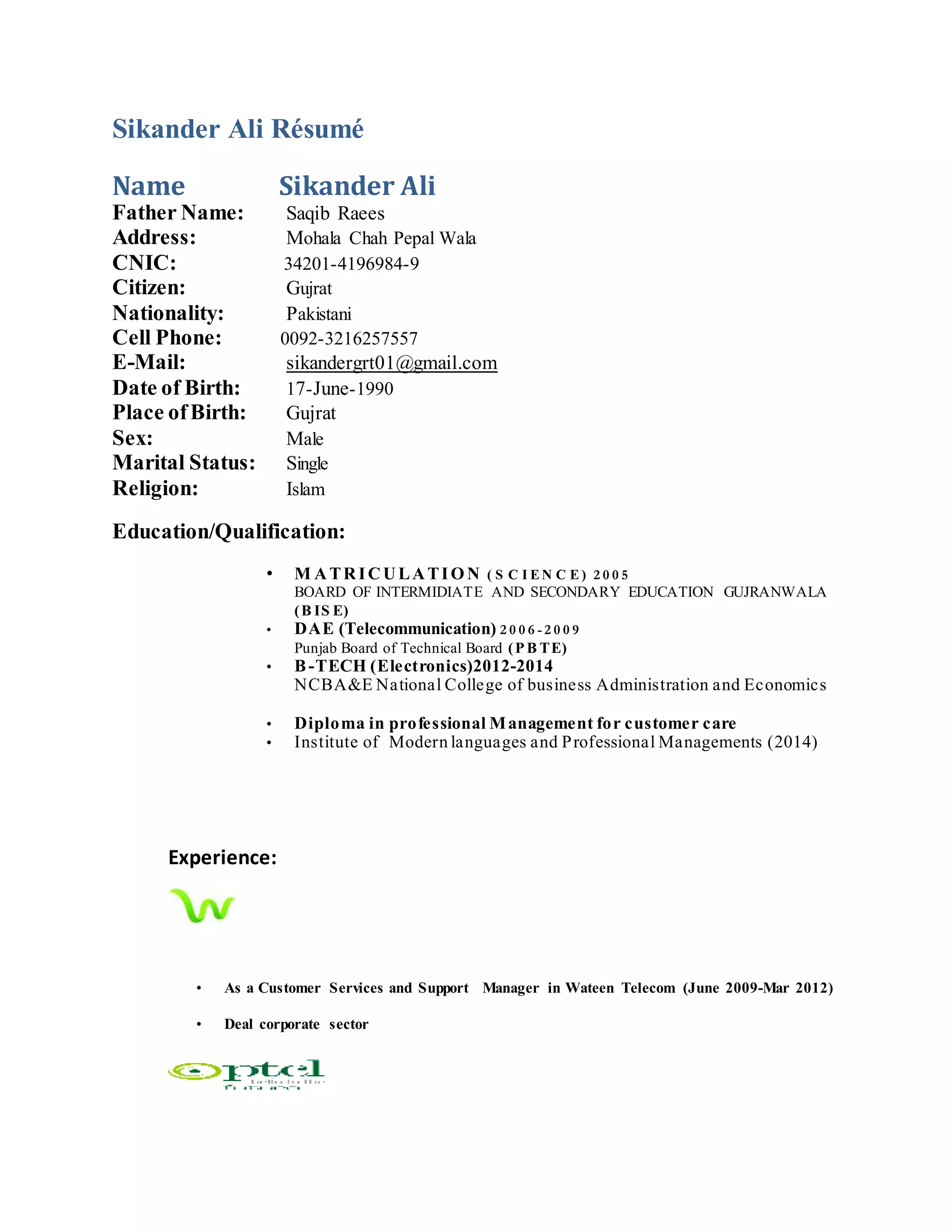 sikander Ali Resume (2) | DOCX