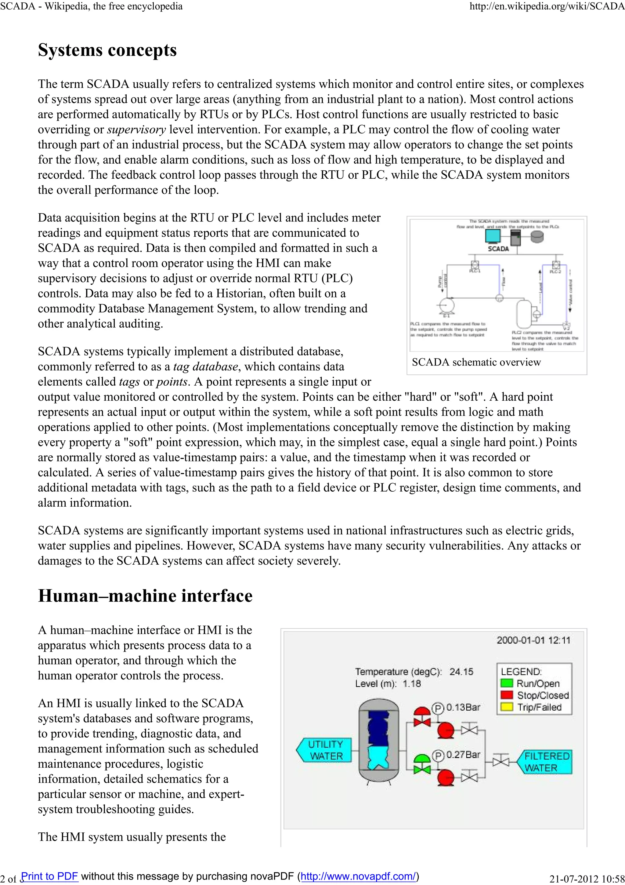 SCADA - Wikipedia, the free encyclopedia | PDF
