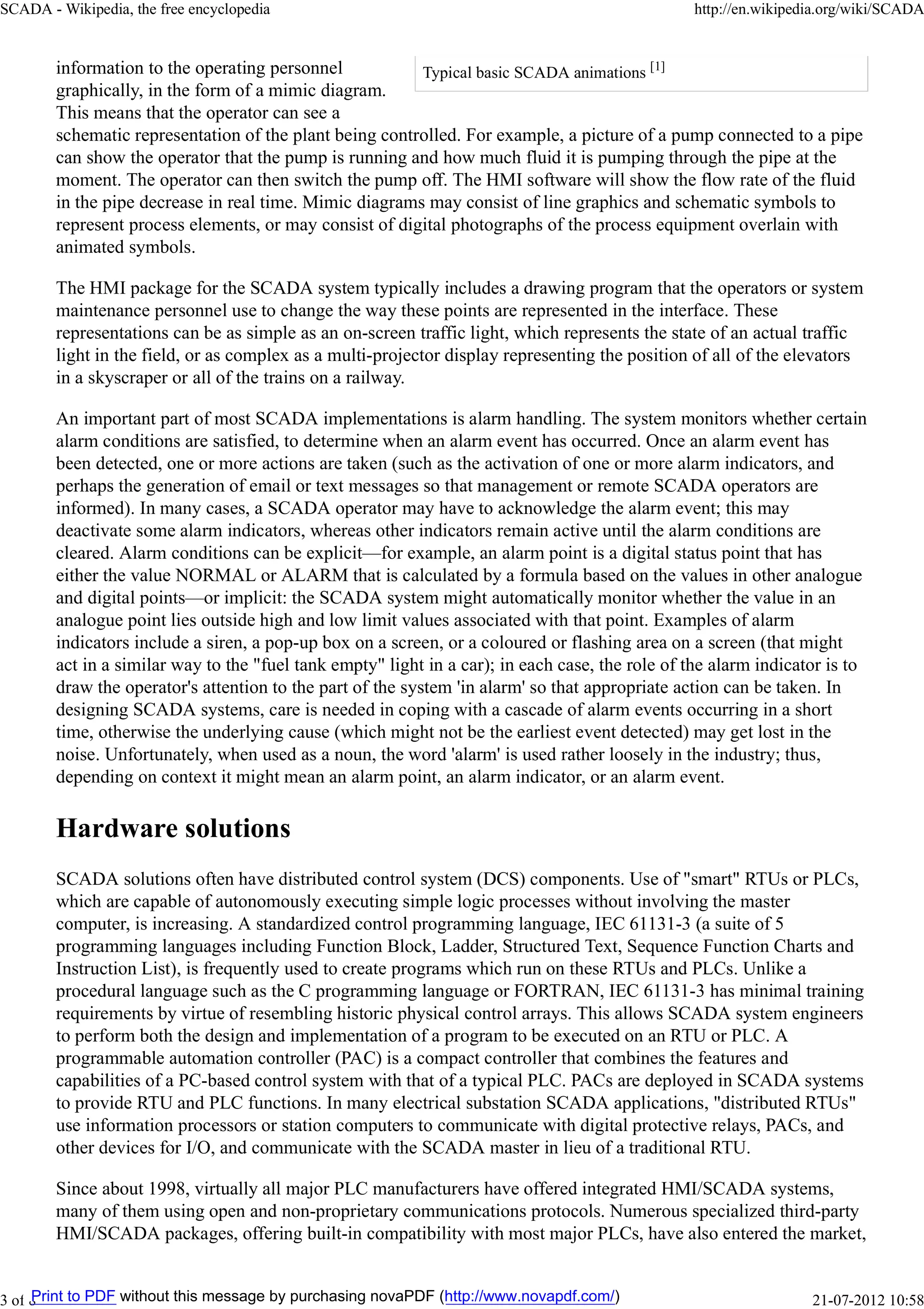 SCADA - Wikipedia, the free encyclopedia | PDF