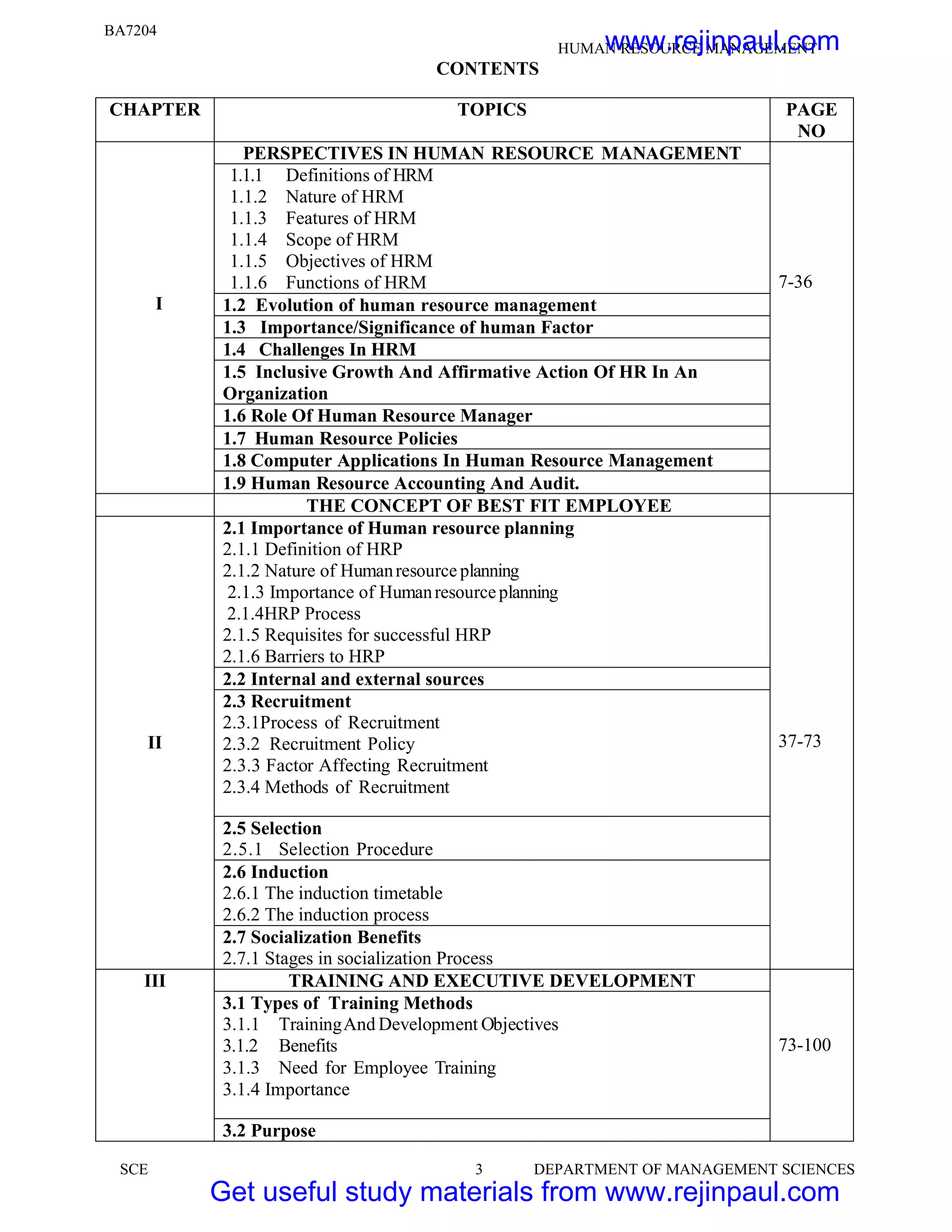 Ba7204 human resource_management_notes | PDF