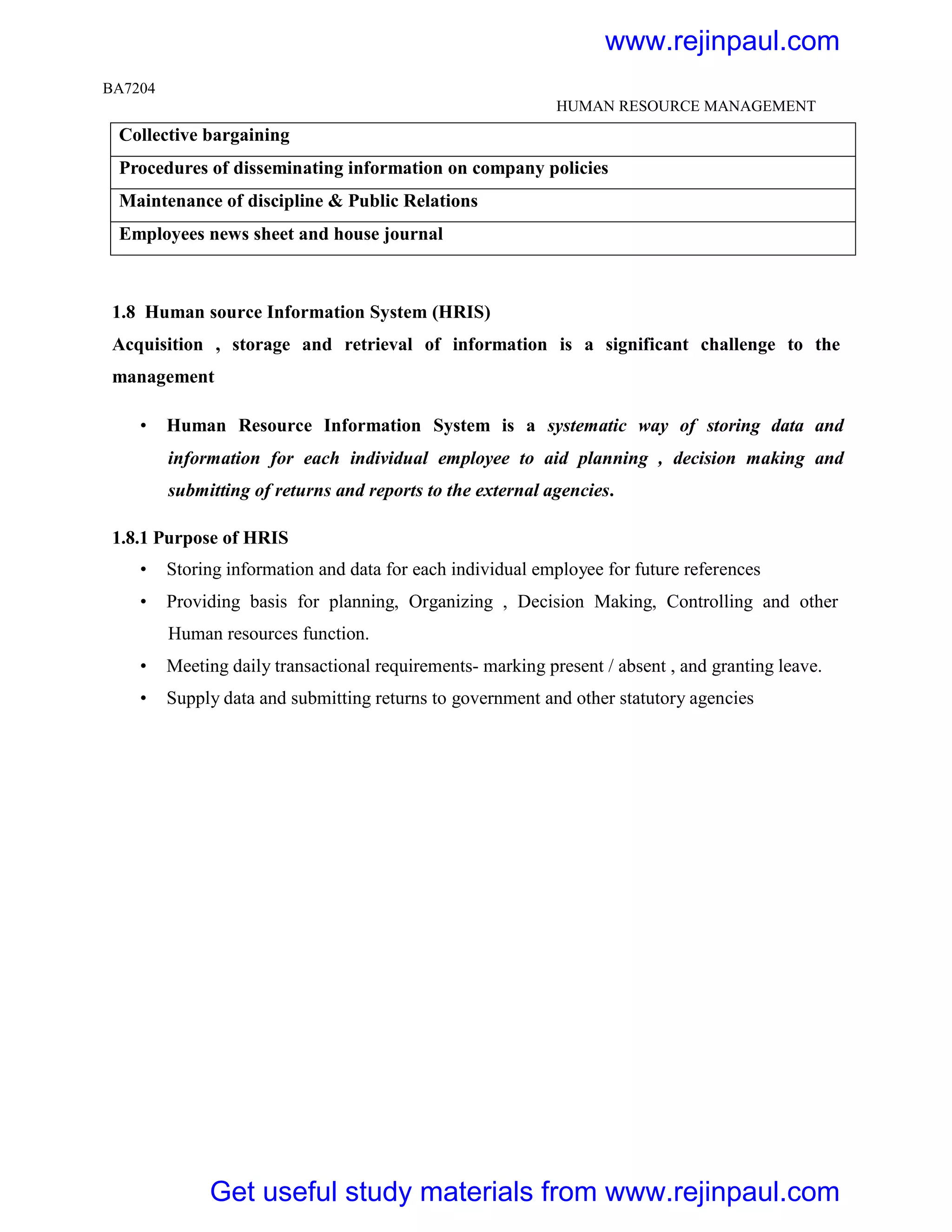 Ba7204 human resource_management_notes | PDF