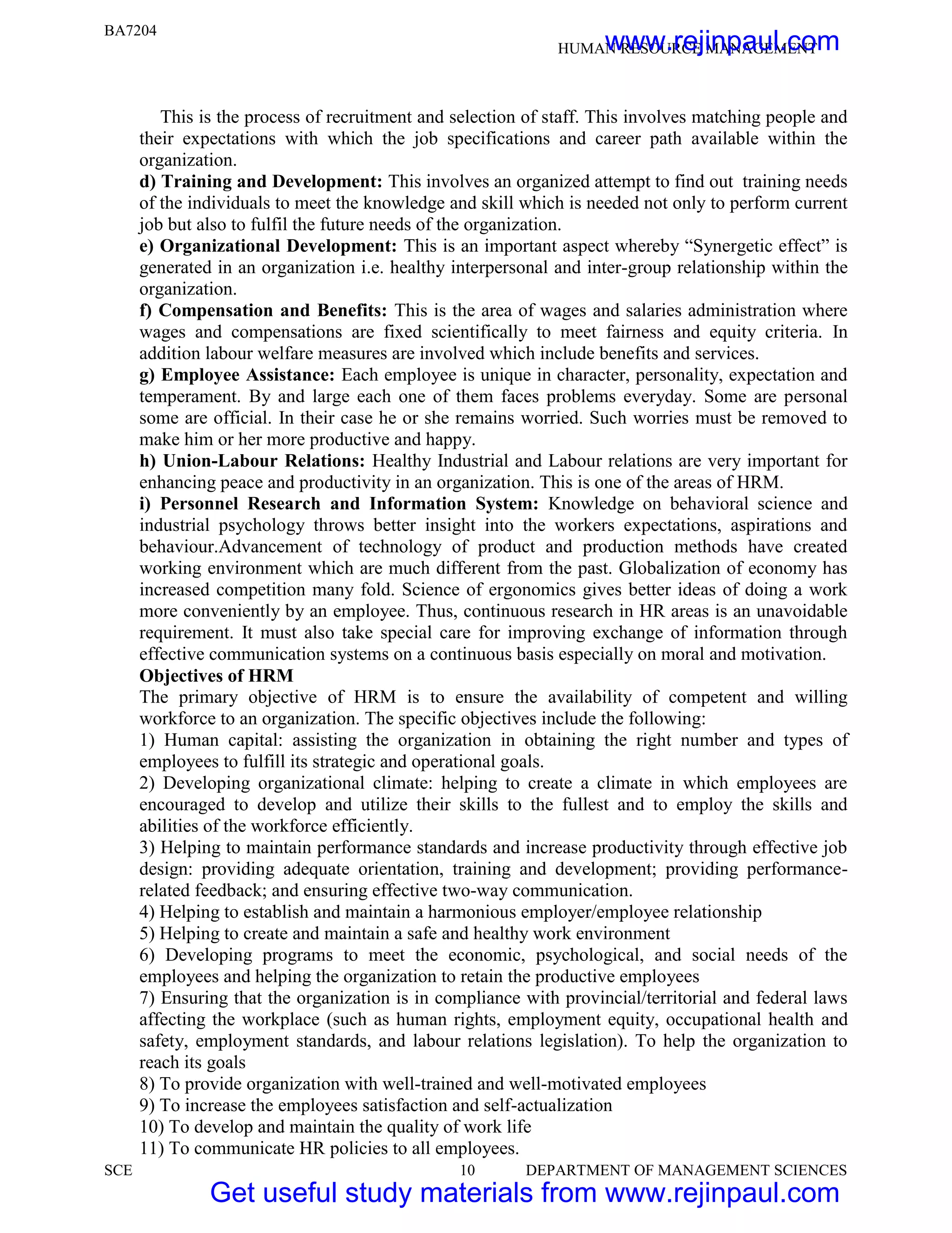 Ba7204 human resource_management_notes | PDF