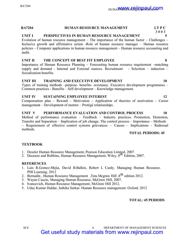 Ba7204 human resource_management_notes | PDF