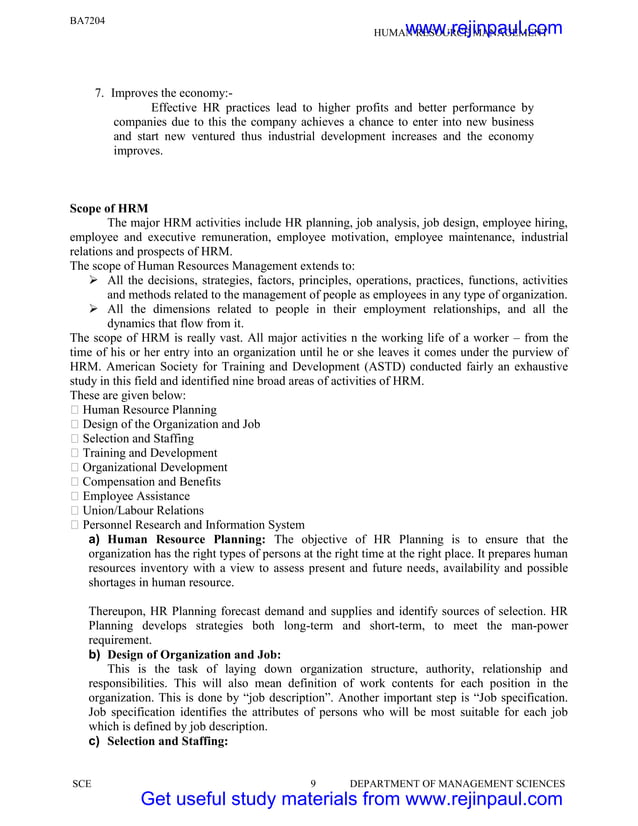 Ba7204 human resource_management_notes | PDF